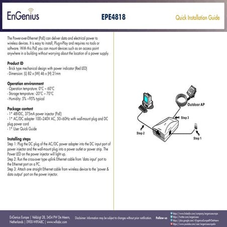 Quick Installation Guide EPE4818 English | PDF