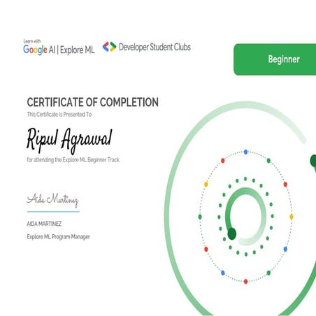 Explore ml certificate | PPT