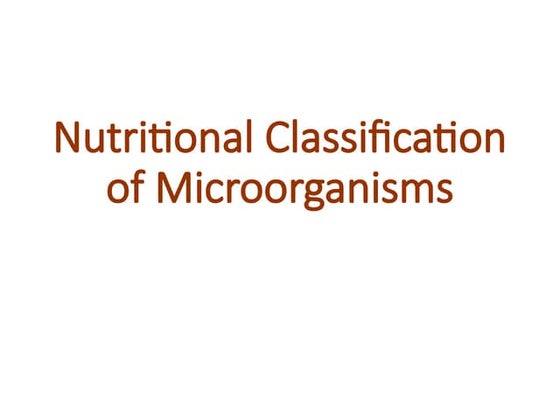 Nutritional classification of bacteria | PPTX | Chemistry | Science