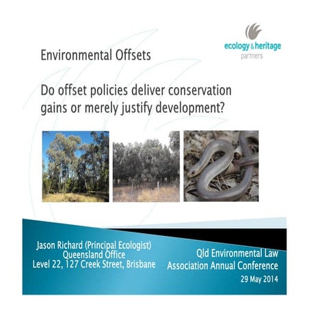 Environmental Offset Presentation, QELA - 29052014 | PDF