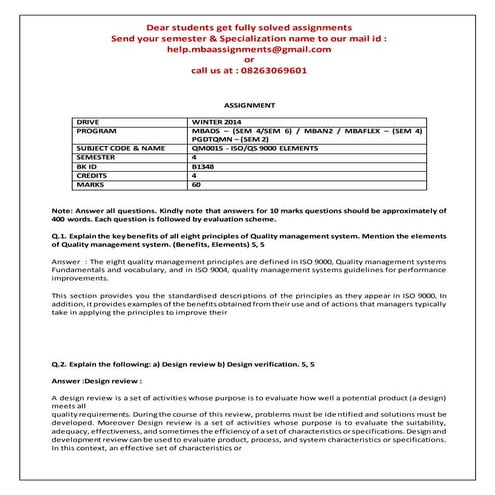 Qm0015 iso-qs 9000 elements. | PDF