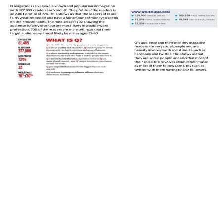 Q magazine rate card analysis | DOCX