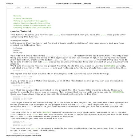 Qmake tutorial | PDF