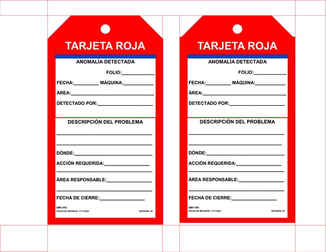 Tarjetas Rojas En Las 5S Control De Inventarios, 51% OFF