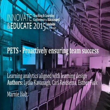 PETS - Proactively ensuring team success through learning analytics ...