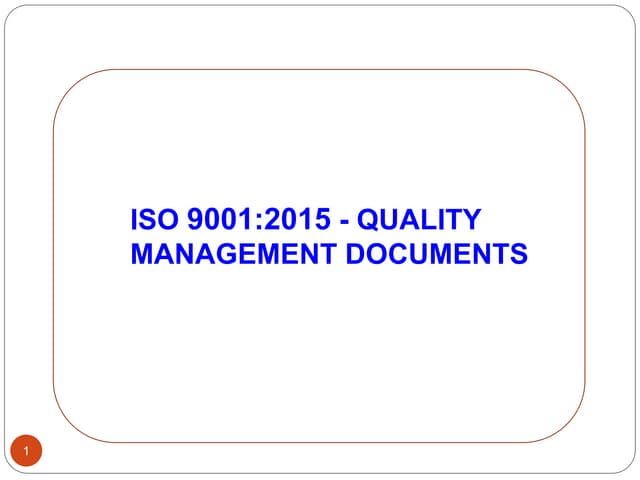 ISO 9001:2015 Awareness Training | PPTX