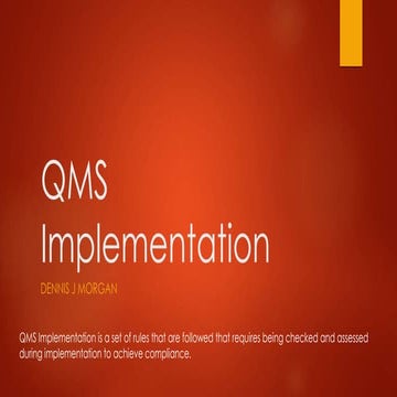 QMS Implementation Presentation | PPT