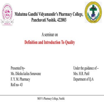 QMS presentation- Introduction & definition of quality.pptx