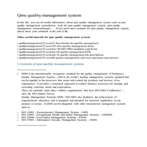 Qms quality management system | DOCX