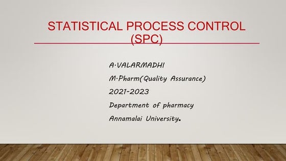 Statistical process control | PPTX