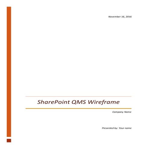 QMS SharePoint Wireframe - download and edit for you use | DOCX