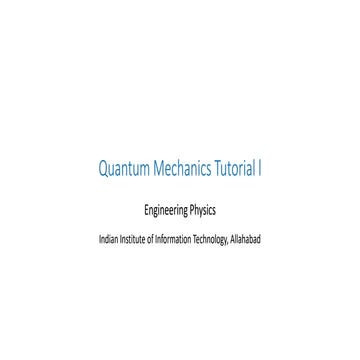 QM tutorial 1_new.pdf | Physics | Science