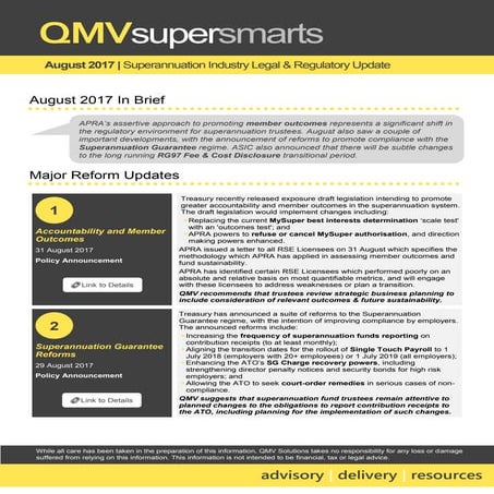 QMV Regulatory Update August 2017 | PDF | Financial Regulation | Economy