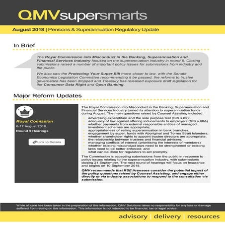 QMV Regulatory Update - August 2018 | PDF