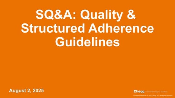 QA and guidelines for chegg | PDF