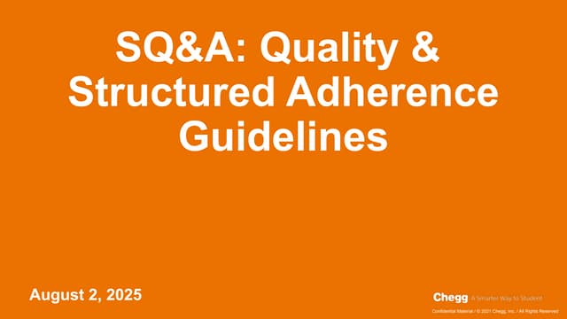 QA and guidelines for chegg | PDF