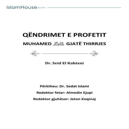 Qëndrimet e profetit Muhamed gjatë thirrjes | PDF