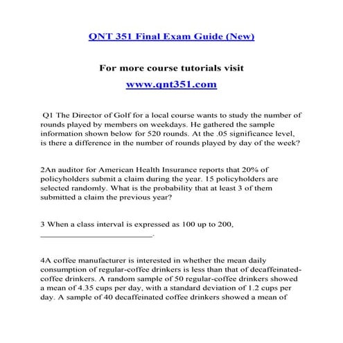 QNT 351 Redefined Education--qnt351.com
