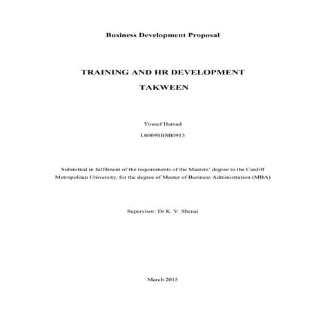 MBA Business Development Proposal | PDF