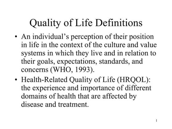 Quality of life | PPT