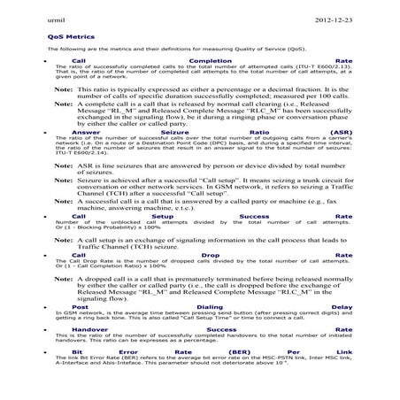 Qos Metrics Pdf