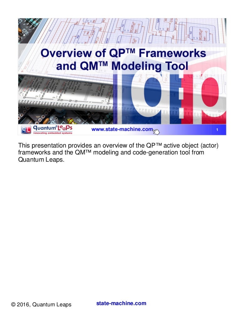 Overview Of Qp Frameworks And Qm Modeling Tools Notes