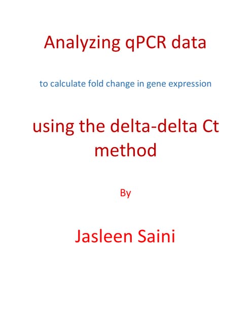 How to analyze qPCR data? | DOCX How to analyze qPCR data? | DOCX
