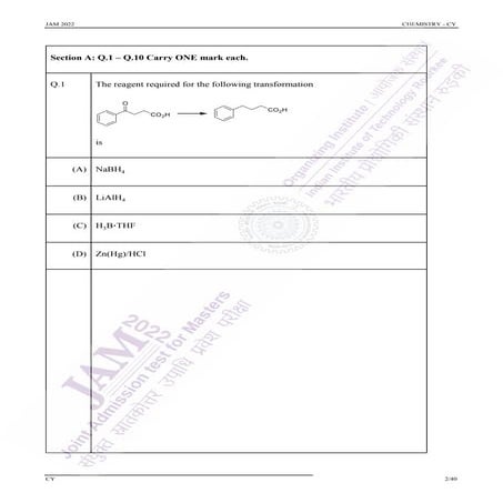 IIT JAM Chemistry 2022 Question Paper | Sourav Sir's Classes | PDF
