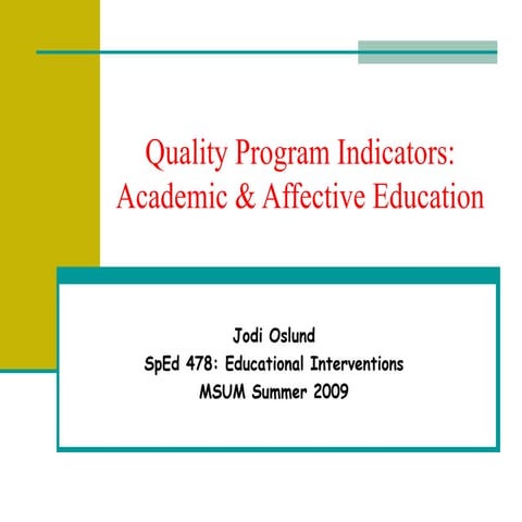 QPI: Academic & Affective Education | PPT