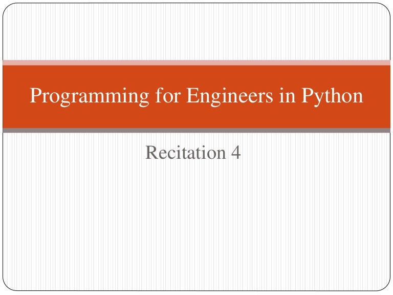 Programming for engineers in python