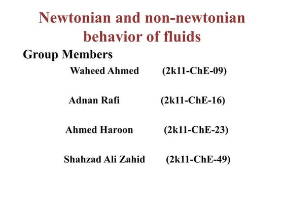 Rheology Of Fluids | PPT | Chemistry | Science
