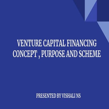 VENTURE CAPITAL FINANCING - CONCEPT, PURPOSE AND SCHEMES. pptx | PPTX