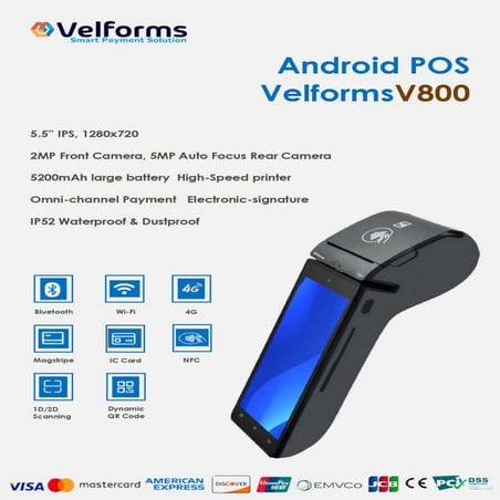 QR Code Scanner POS | Touch screen terminal V800 | Velforms | PDF