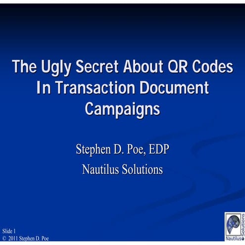 The Ugly Secret About QR Codes In Transaction Document Campaigns | PDF