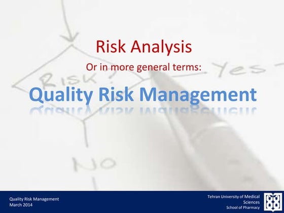 Quality Risk Management | PPTX