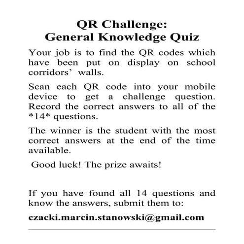 Qr Scavenger Hunt | DOCX