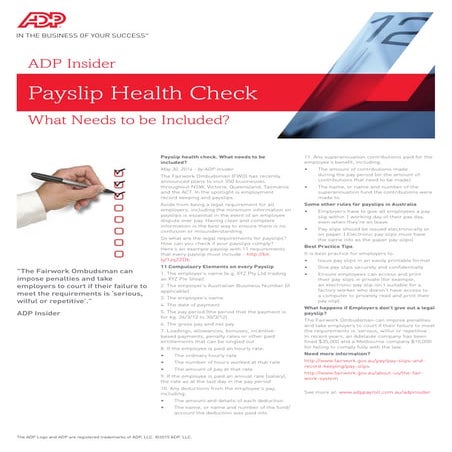 ADP Cost of Payroll per Payslip Infographic