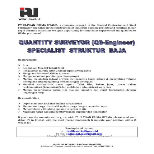 QS-Steel Structure Specialist | PDF