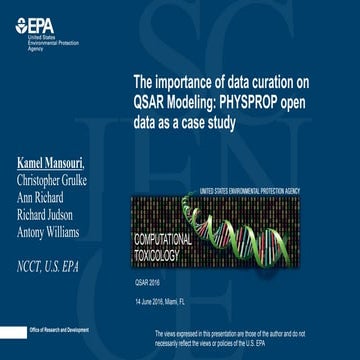 The importance of data curation on QSAR Modeling: PHYSPROP open data as ...