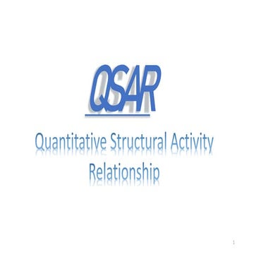 QSAR.pptx quantitative Analysis Of Structure Activity Relationship | PPTX