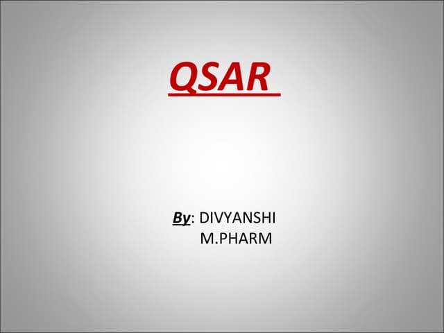 QSAR | PPTX
