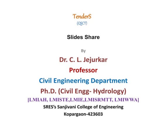 Types of Tender and their Process | PDF