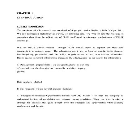 PLUS STRATEGIC MANAGEMENT PAPER REPORT | DOCX