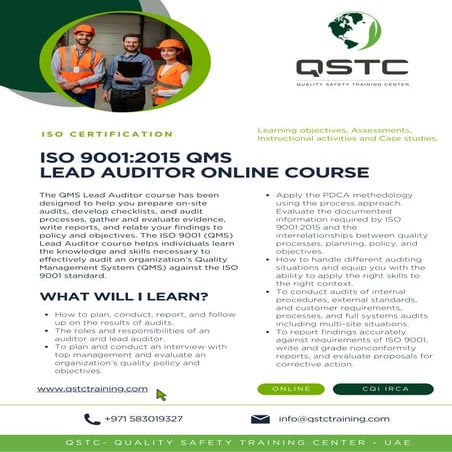 QSTC offers a CQI-IRCA Certified Lead Auditor course.pdf