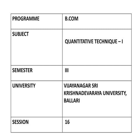 Tabulation and Classification