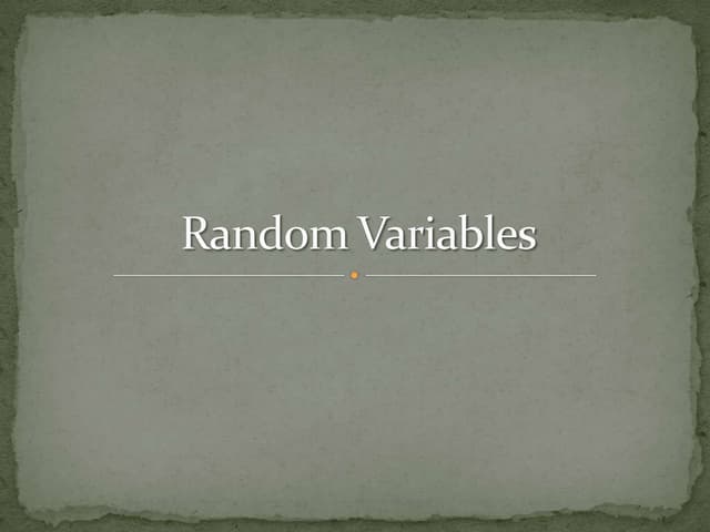 Understanding Random Variables Discrete And Continuous Pptx