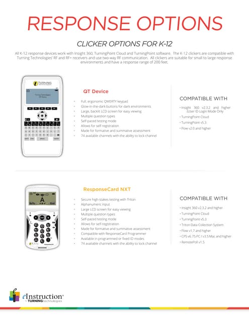 Response card comparison chart k12 | PDF