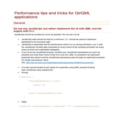 Qt And Qml Performance Tips And Tricks For Qt 47 Pdf Web Development