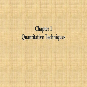 Quantitative Techniques: Introduction | PDF