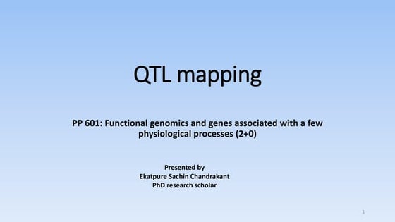 QTL MAPPING & ANALYSIS | PPTX | Genetics | Science